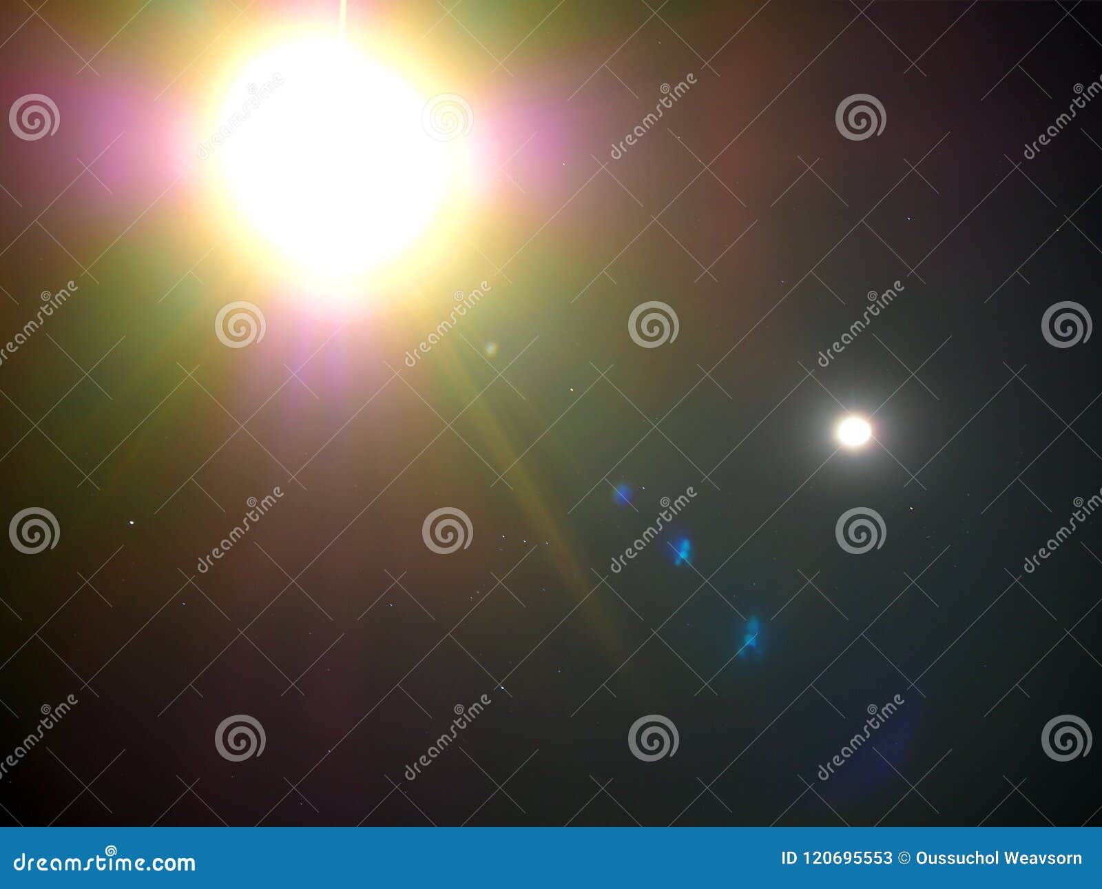 Lights Against a Night Sky with the Lights Flare Stock Image - Image of ...