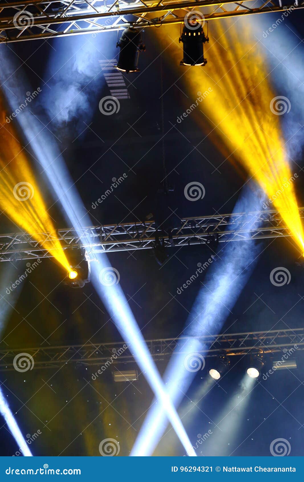 Lights Beams Spotlight Ray Moving Lighting on Rack Construction Stock ...