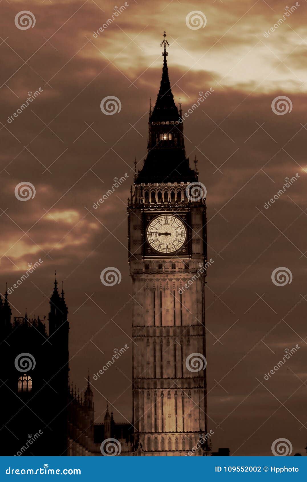 Lights of Big Ben at Dusk - London Stock Photo - Image of city ...