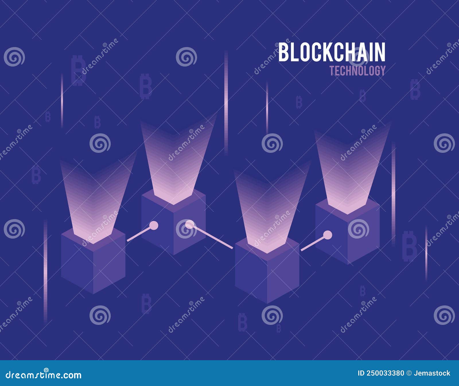 Lights in Blockchain Technology Background Stock Vector - Illustration ...