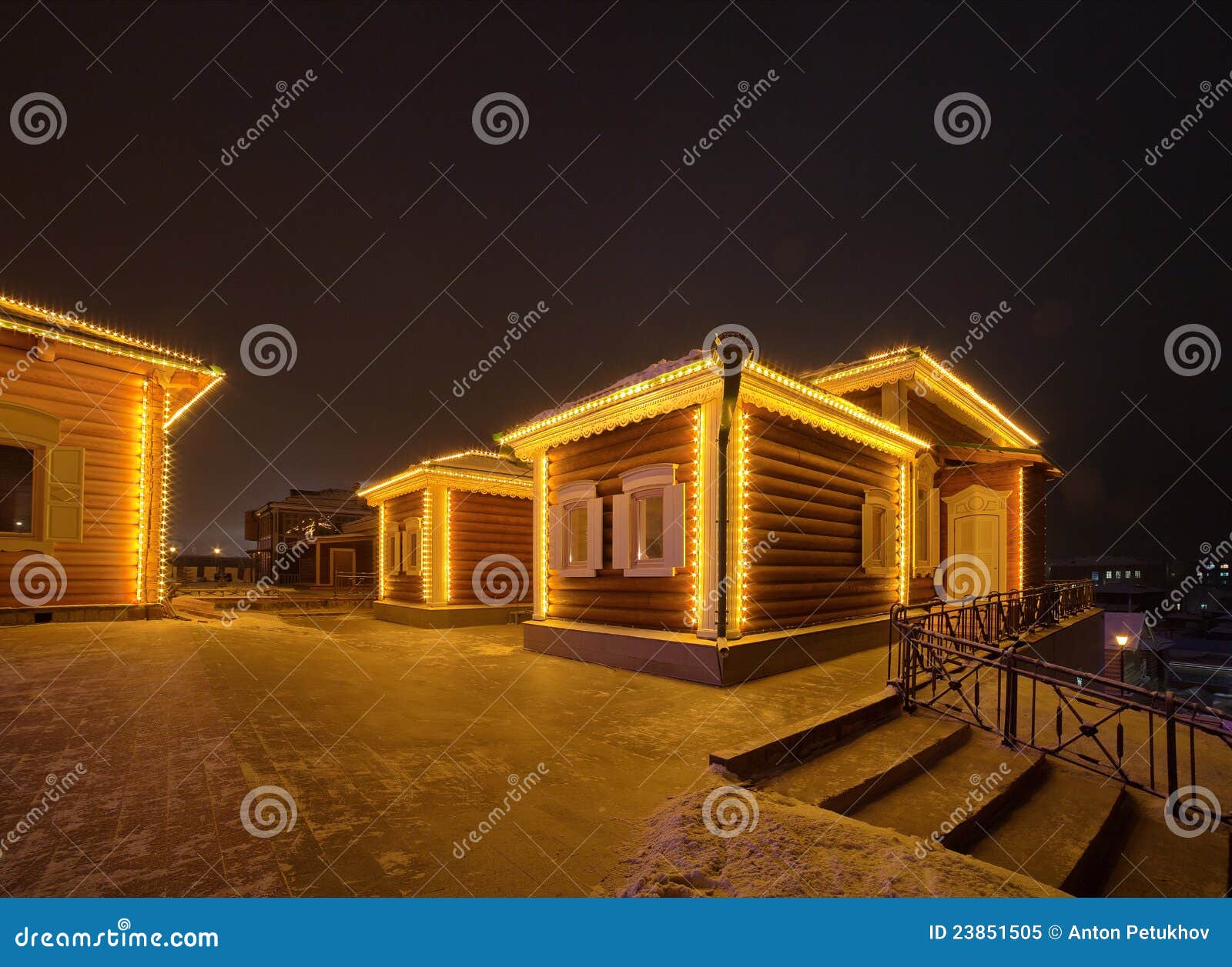Lights on Building at Night Stock Image - Image of structures, lights ...