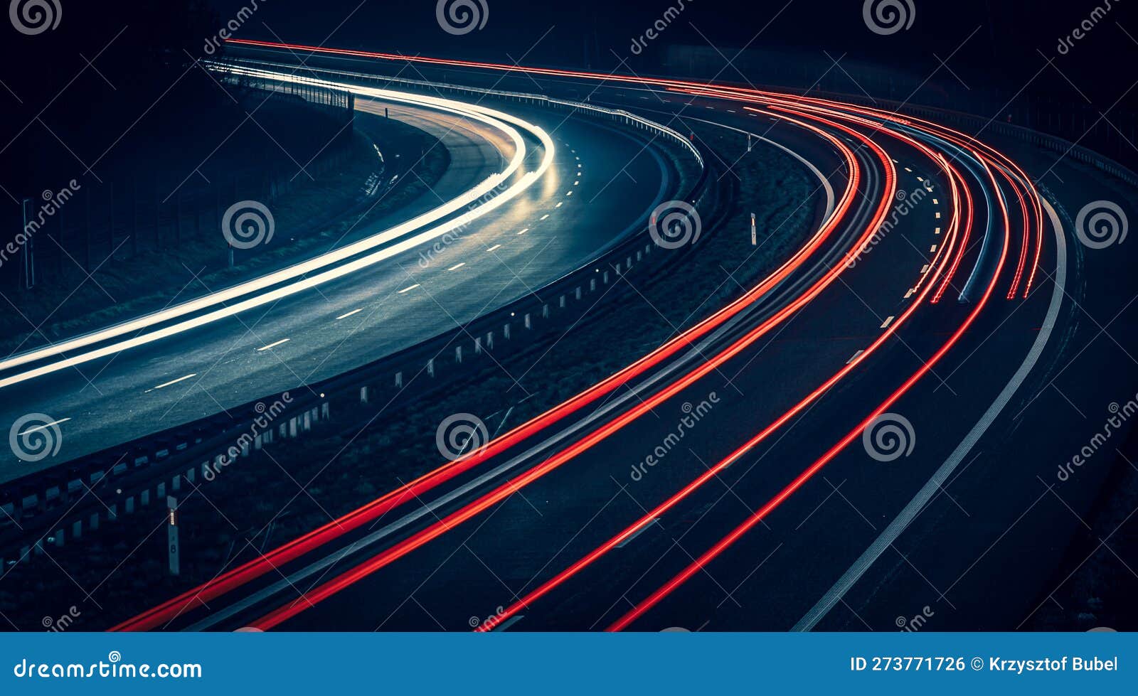 Lights of Cars Driving at Night. Long Exposure Stock Photo - Image of ...