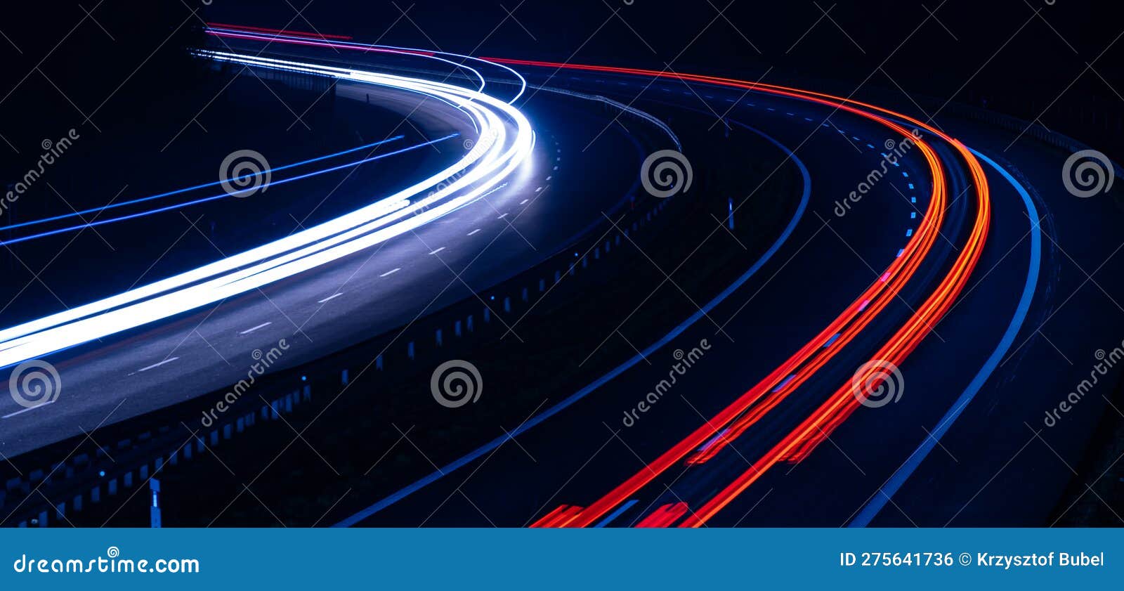 Lights of Cars Driving at Night. Long Exposure Stock Photo - Image of ...