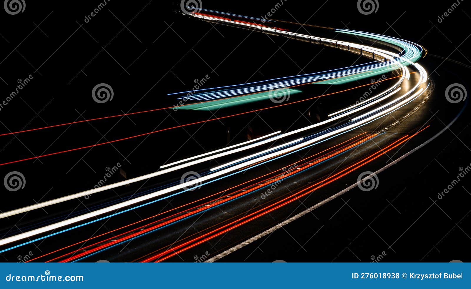 Lights of Cars Driving at Night. Long Exposure Stock Photo - Image of ...