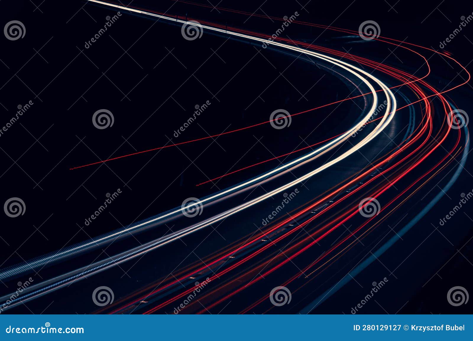 Lights of Cars Driving at Night. Long Exposure Stock Image - Image of ...
