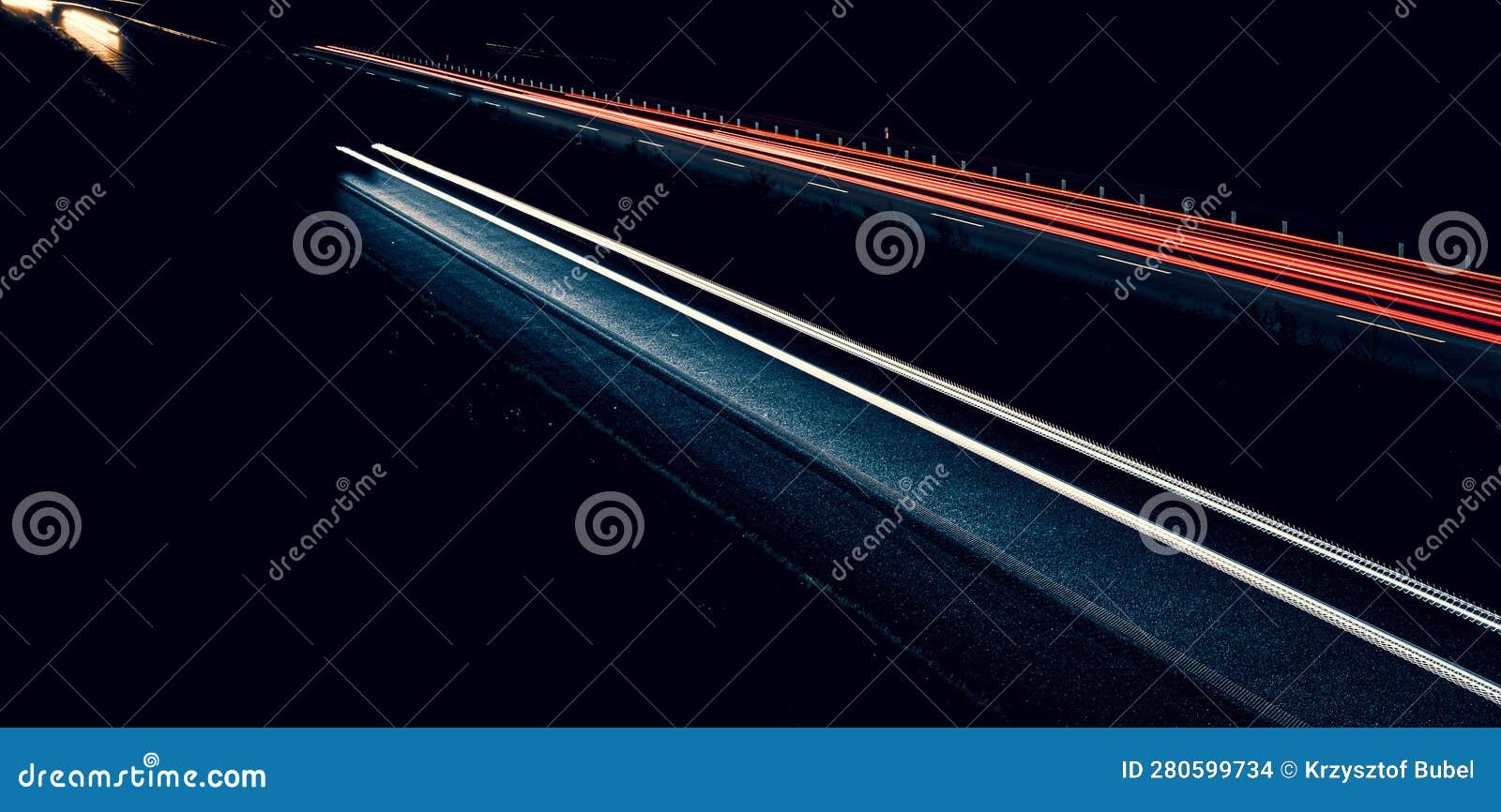 Lights of Cars Driving at Night. Long Exposure Stock Photo - Image of ...