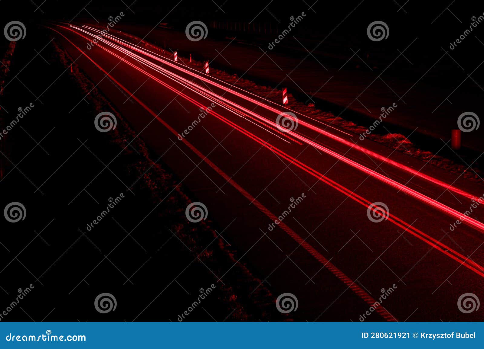Lights of Cars Driving at Night. Long Exposure Stock Image - Image of ...