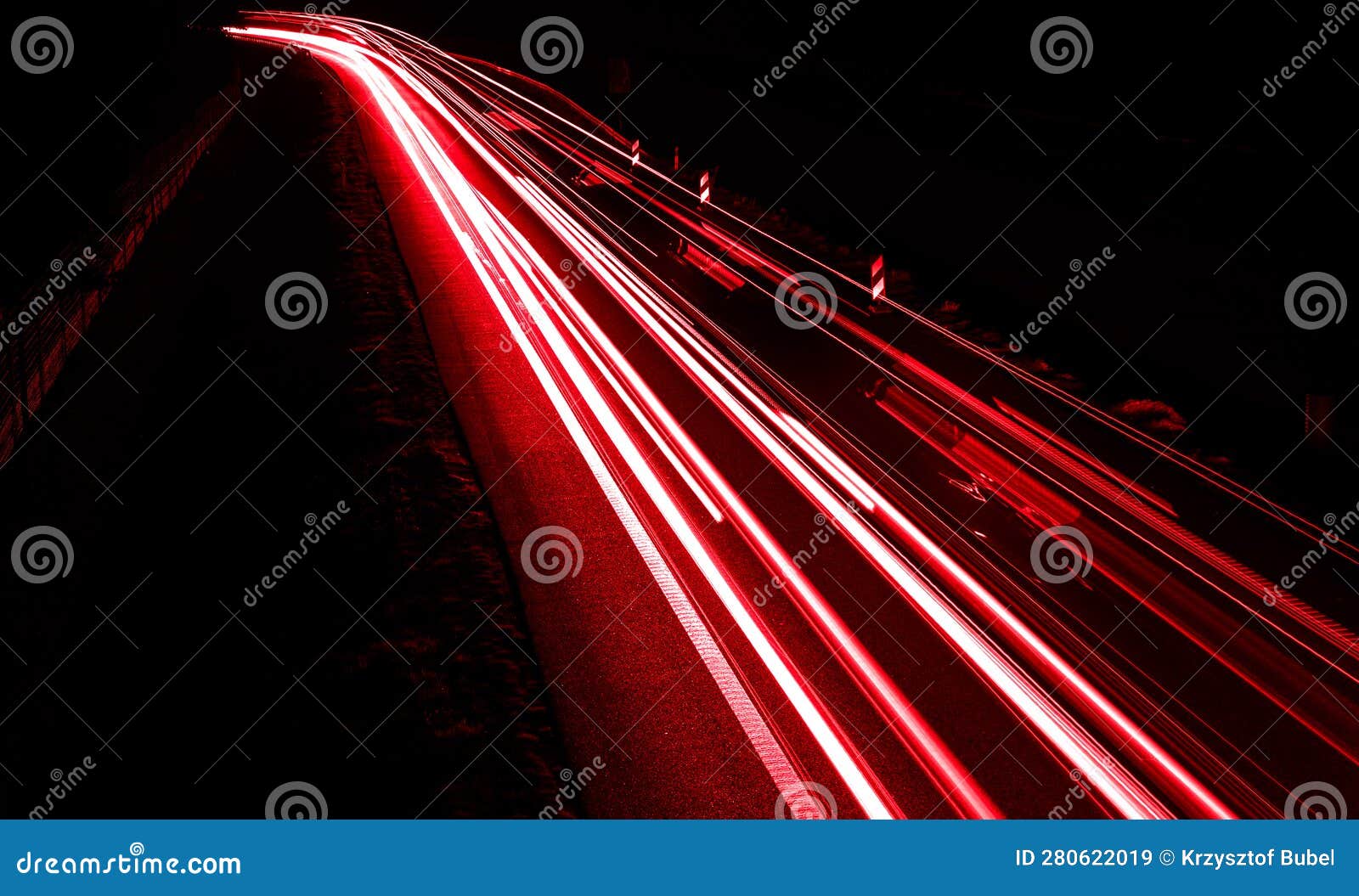 Lights of Cars Driving at Night. Long Exposure Stock Image - Image of ...