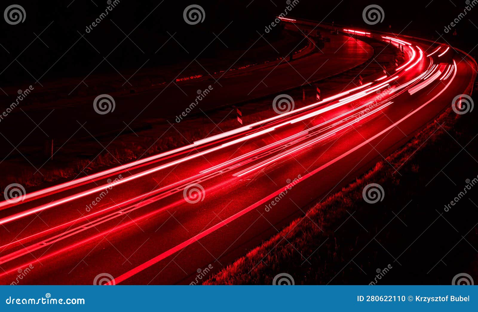 Lights of Cars Driving at Night. Long Exposure Stock Photo - Image of ...