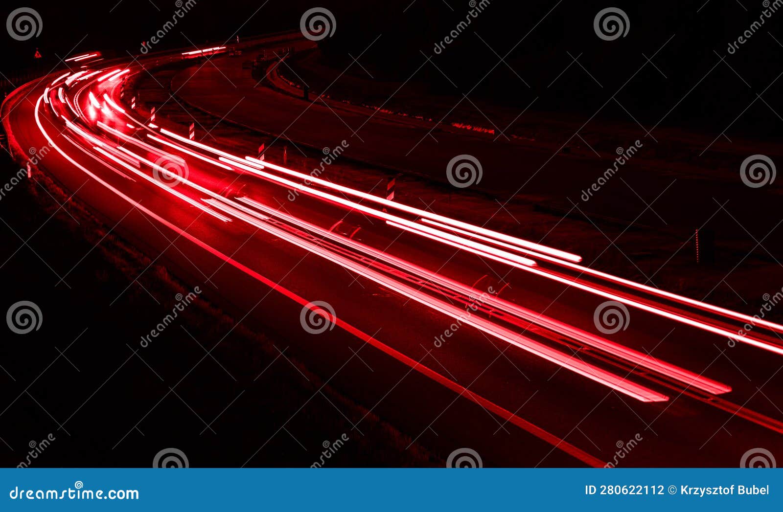 Lights of Cars Driving at Night. Long Exposure Stock Photo - Image of ...