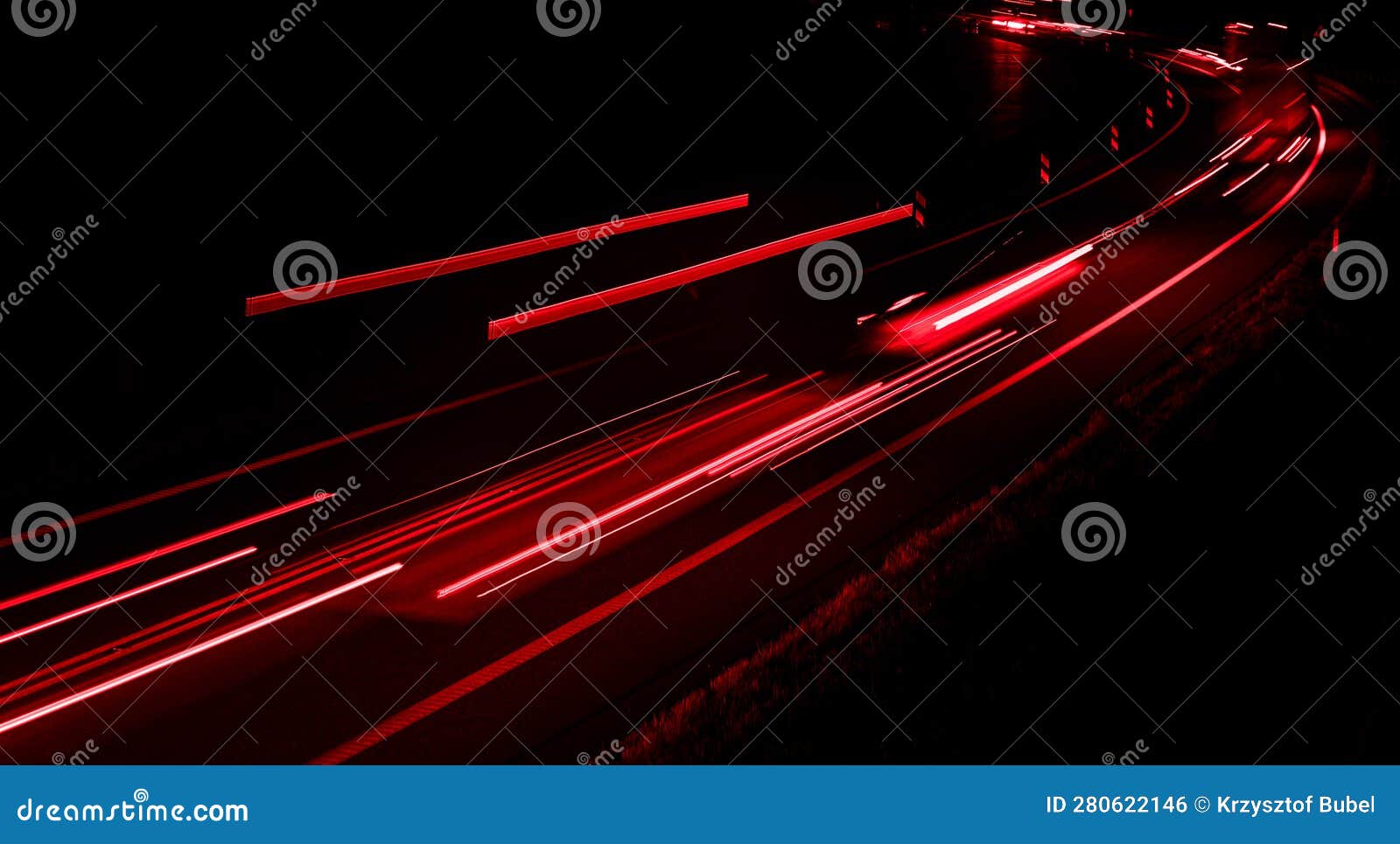 Lights of Cars Driving at Night. Long Exposure Stock Photo - Image of ...