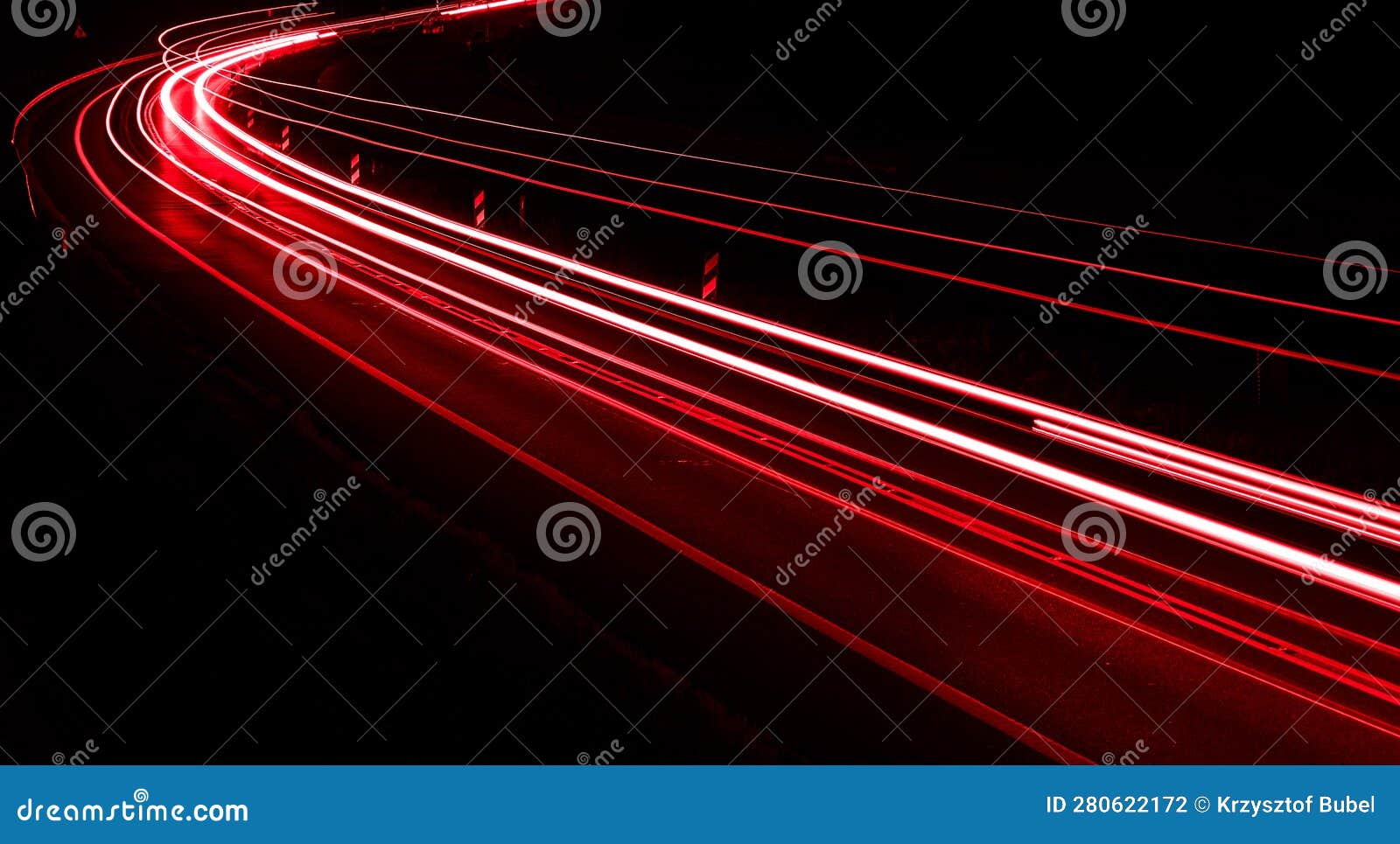 Lights of Cars Driving at Night. Long Exposure Stock Photo - Image of ...