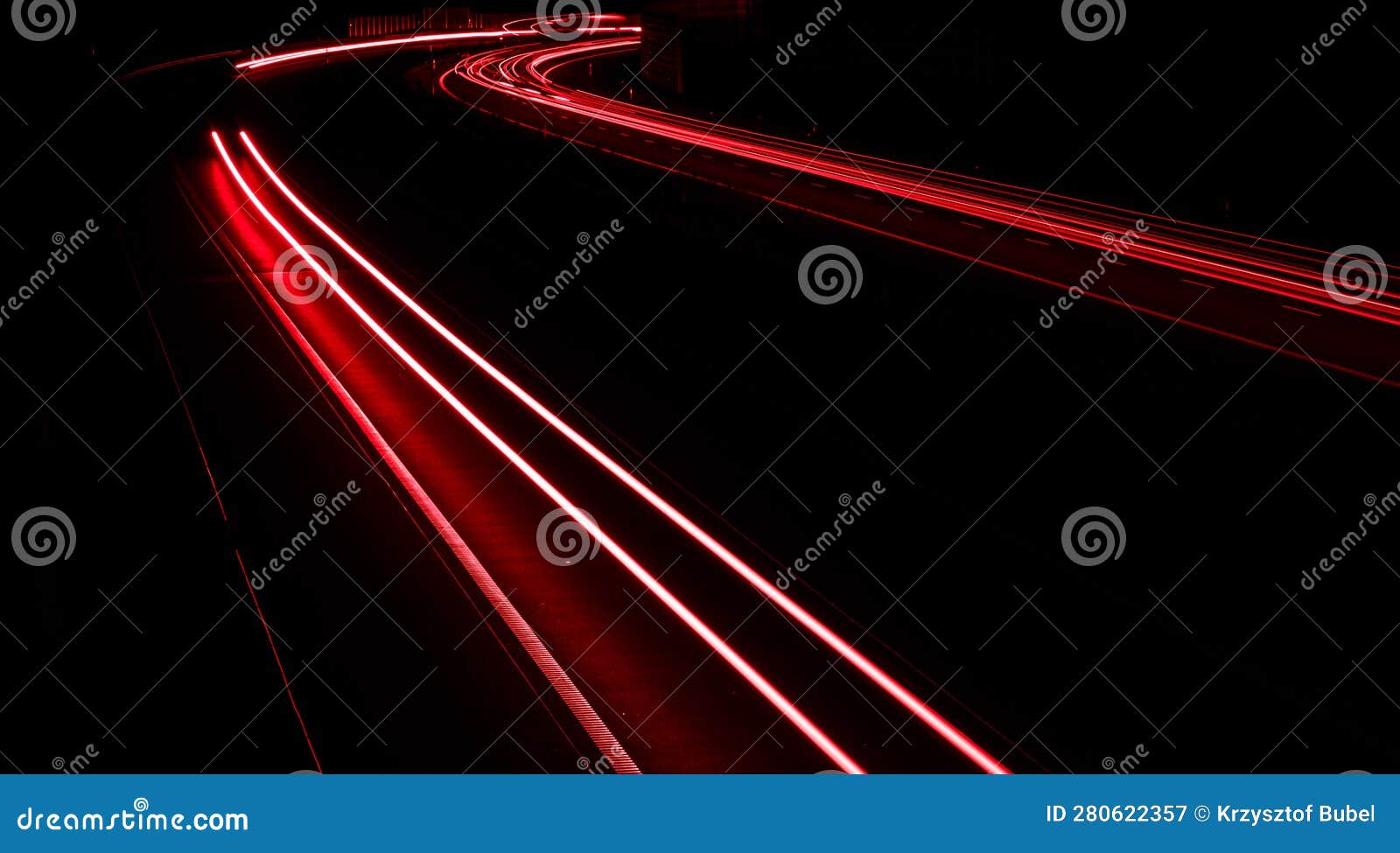 Lights of Cars Driving at Night. Long Exposure Stock Image - Image of ...