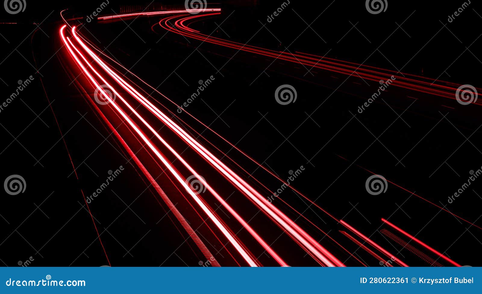 Lights of Cars Driving at Night. Long Exposure Stock Image - Image of ...