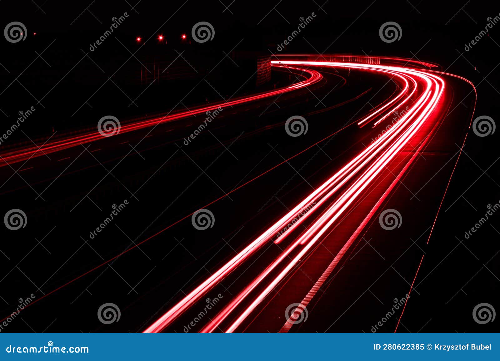 Lights of Cars Driving at Night. Long Exposure Stock Image - Image of ...