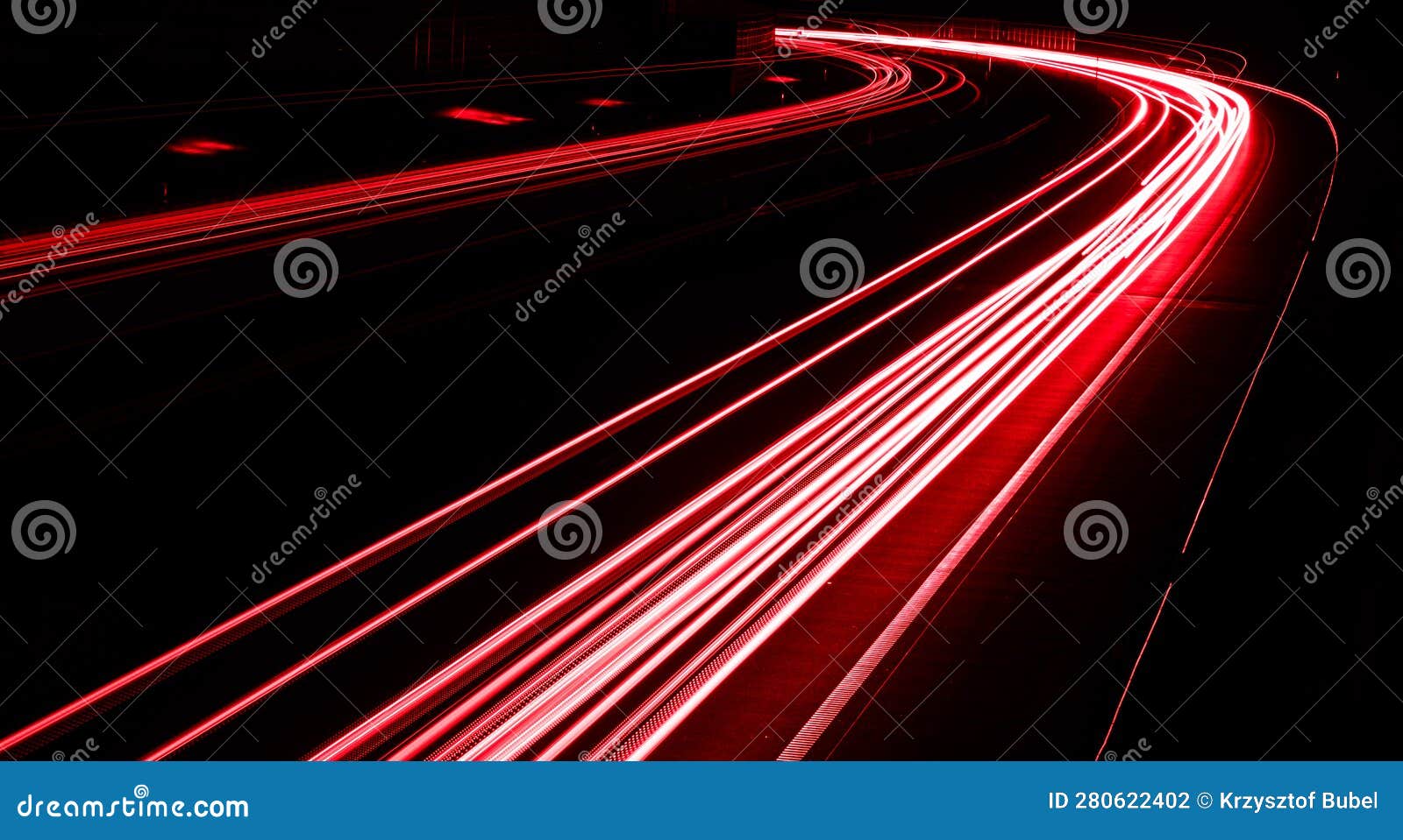Lights of Cars Driving at Night. Long Exposure Stock Photo - Image of ...