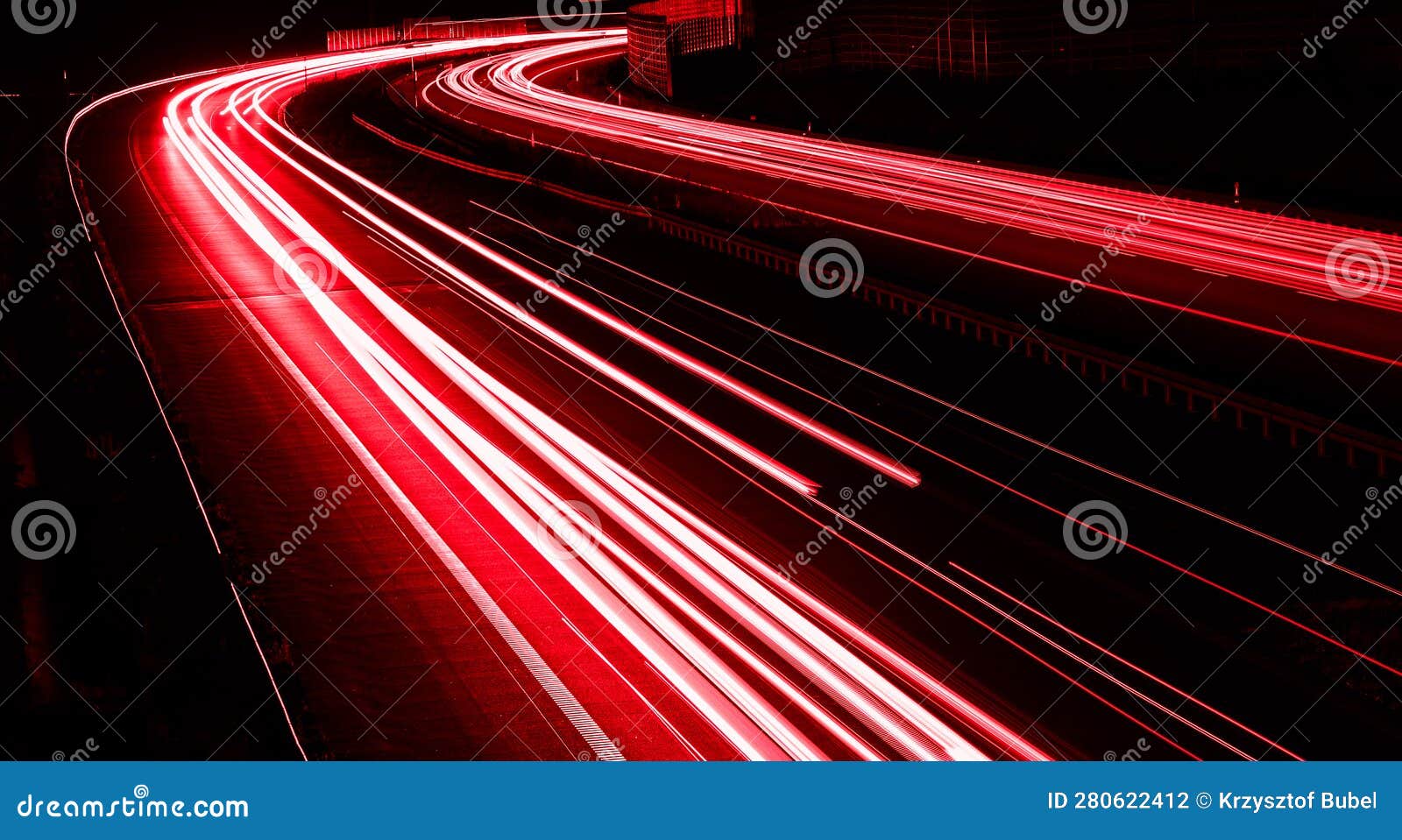 Lights of Cars Driving at Night. Long Exposure Stock Photo - Image of ...