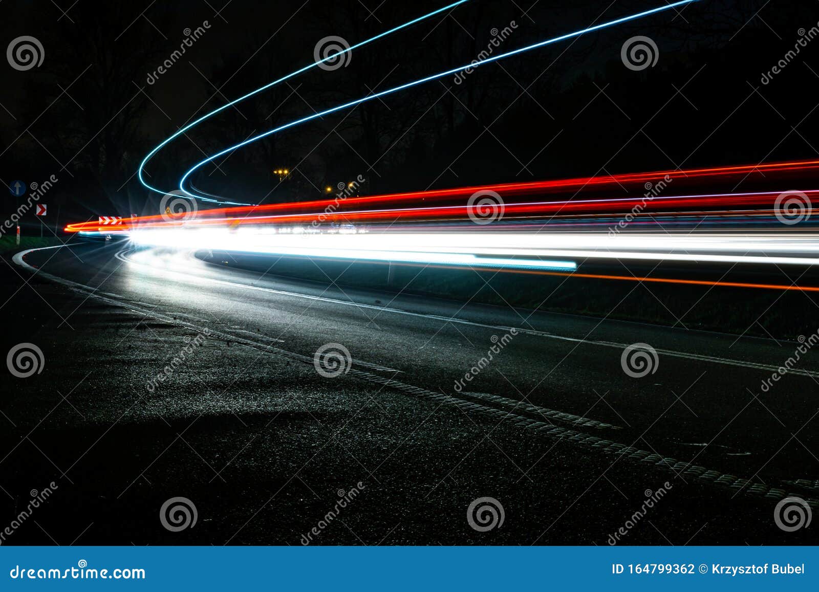 Lights of cars with night stock photo. Image of transportation - 164799362