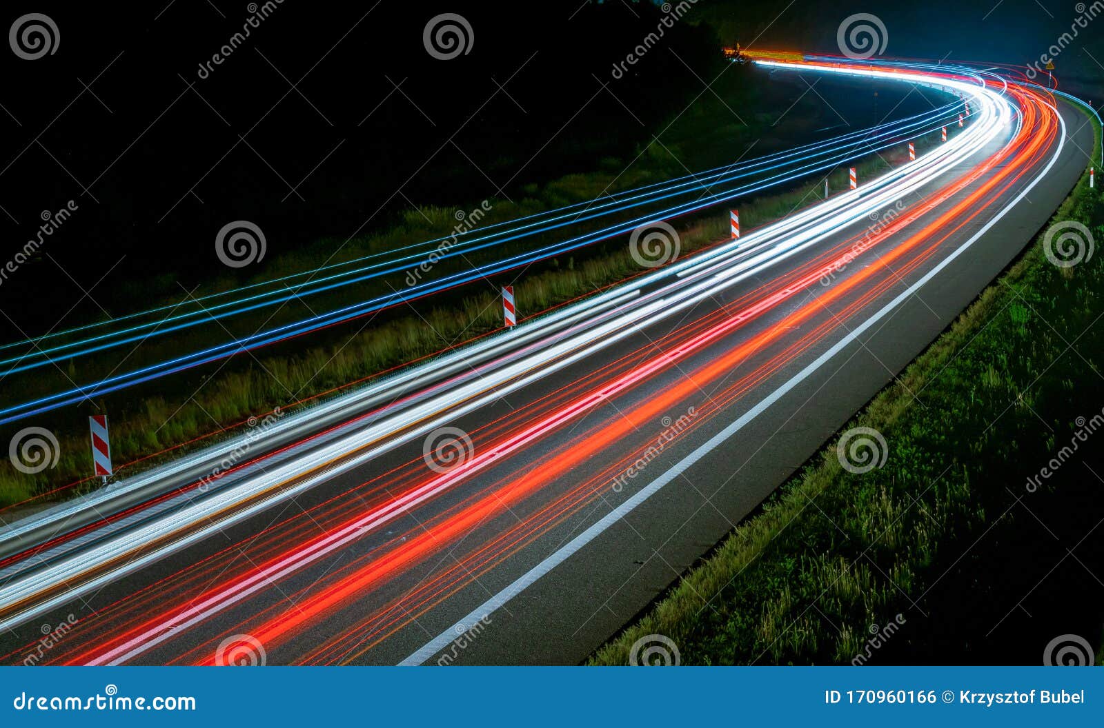 Lights of Cars with Night. Long Exposure Stock Photo - Image of white ...
