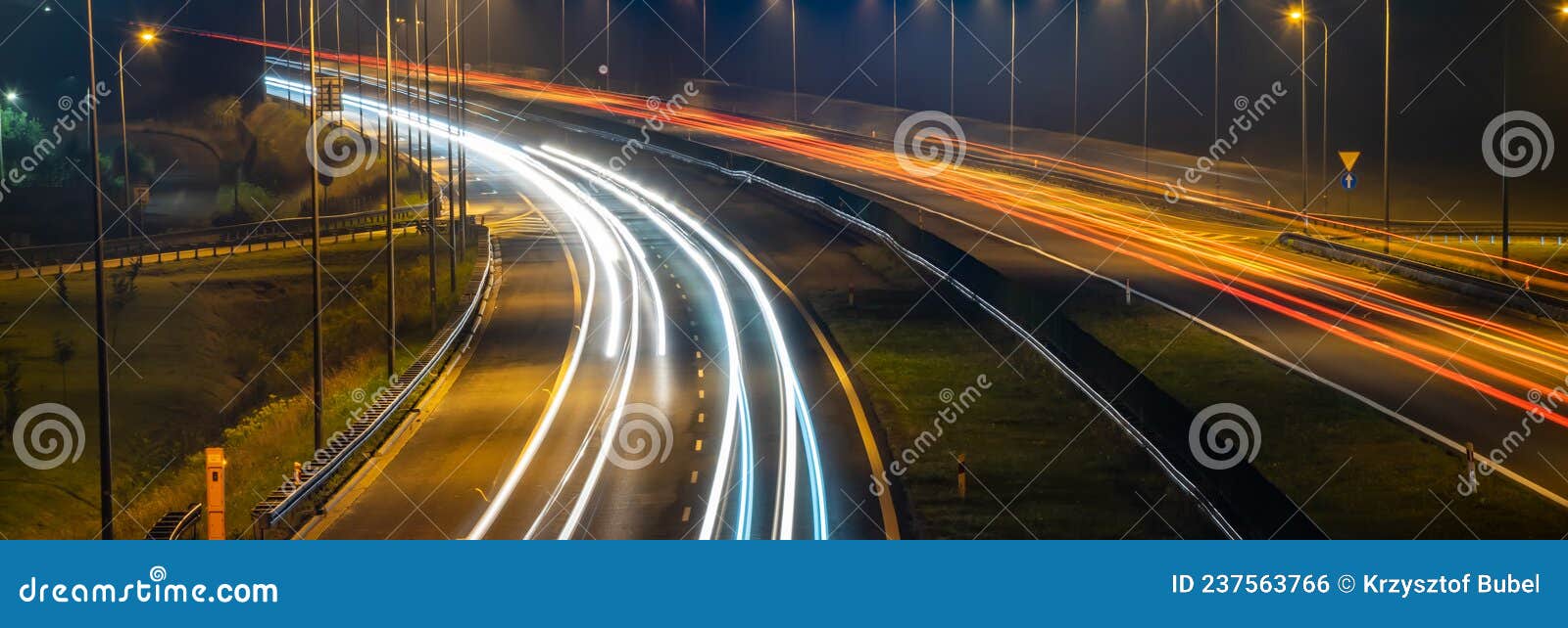 Lights of Cars with Night. Long Exposure Stock Photo - Image of ...