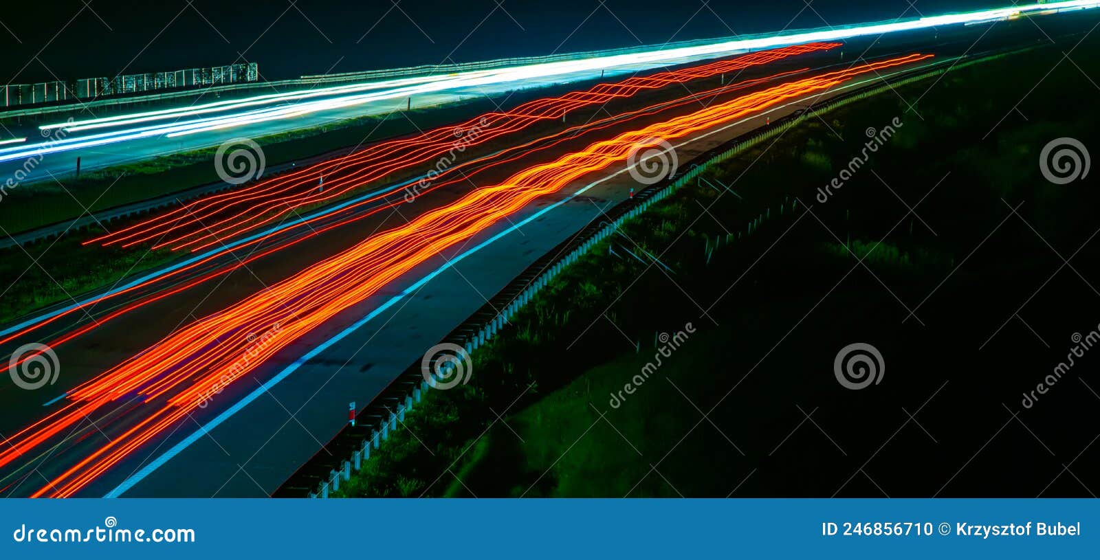 Lights of Cars with Night. Long Exposure Stock Photo - Image of move ...