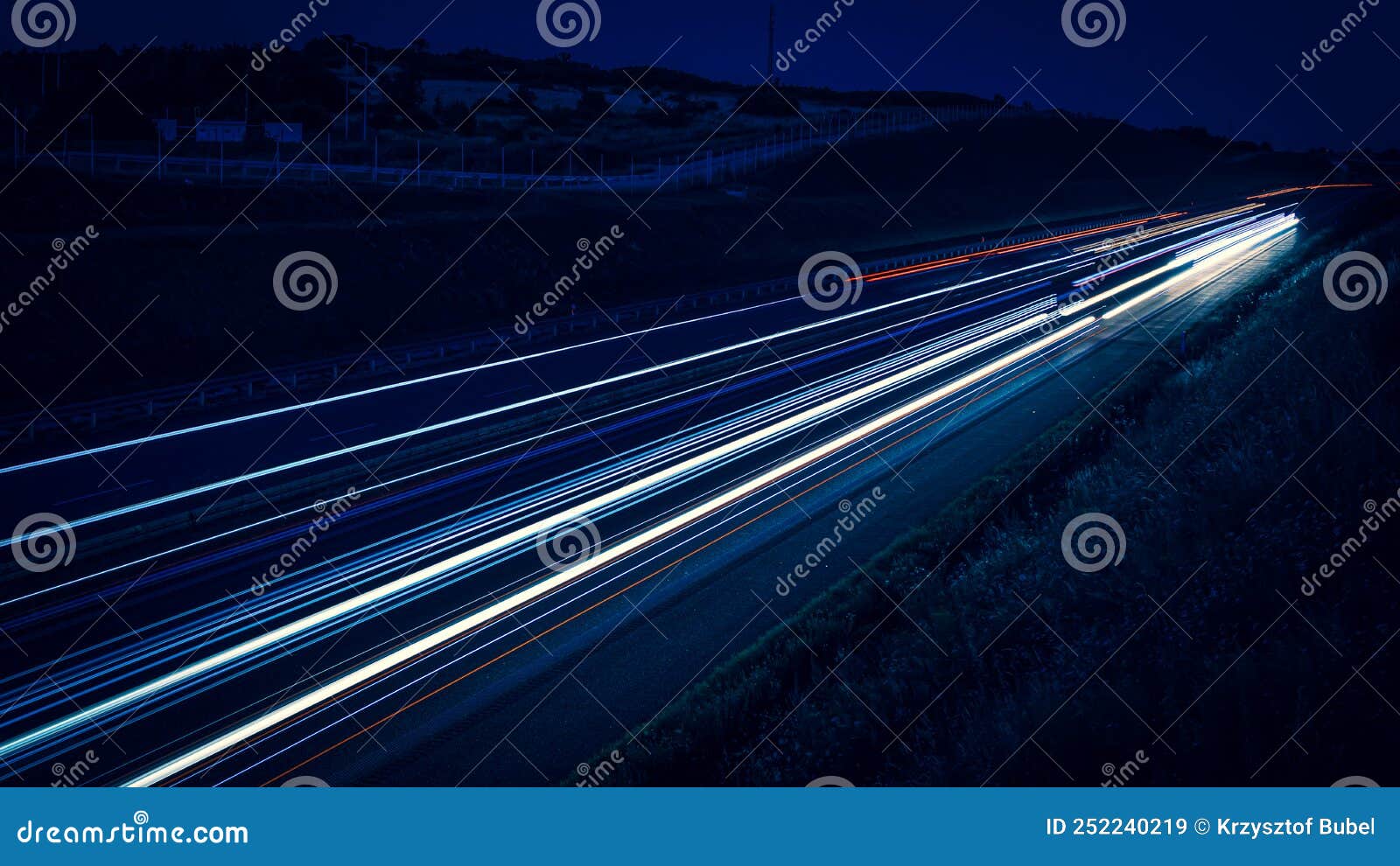 Lights of Cars with Night. Long Exposure Stock Image - Image of ...