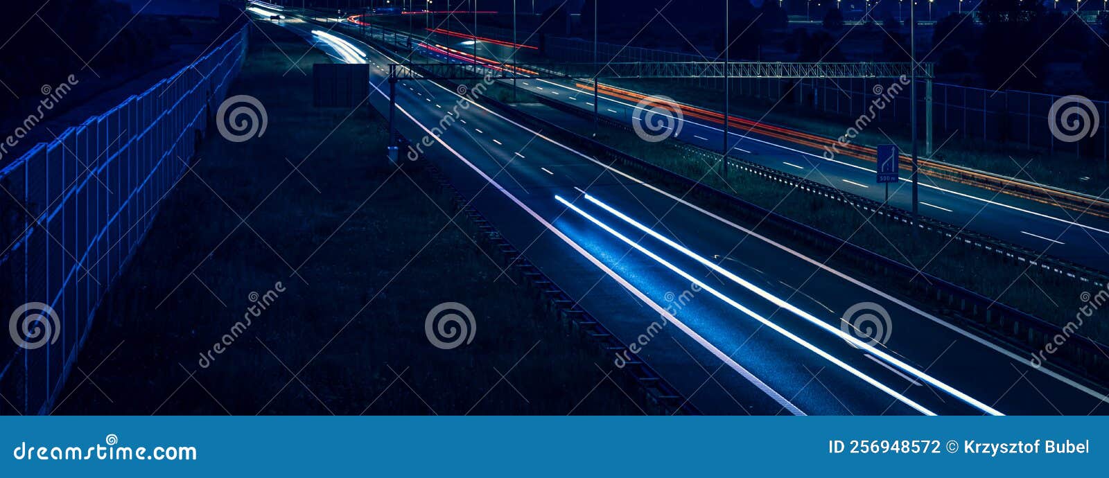 Lights of Cars with Night. Long Exposure Stock Photo - Image of highway ...