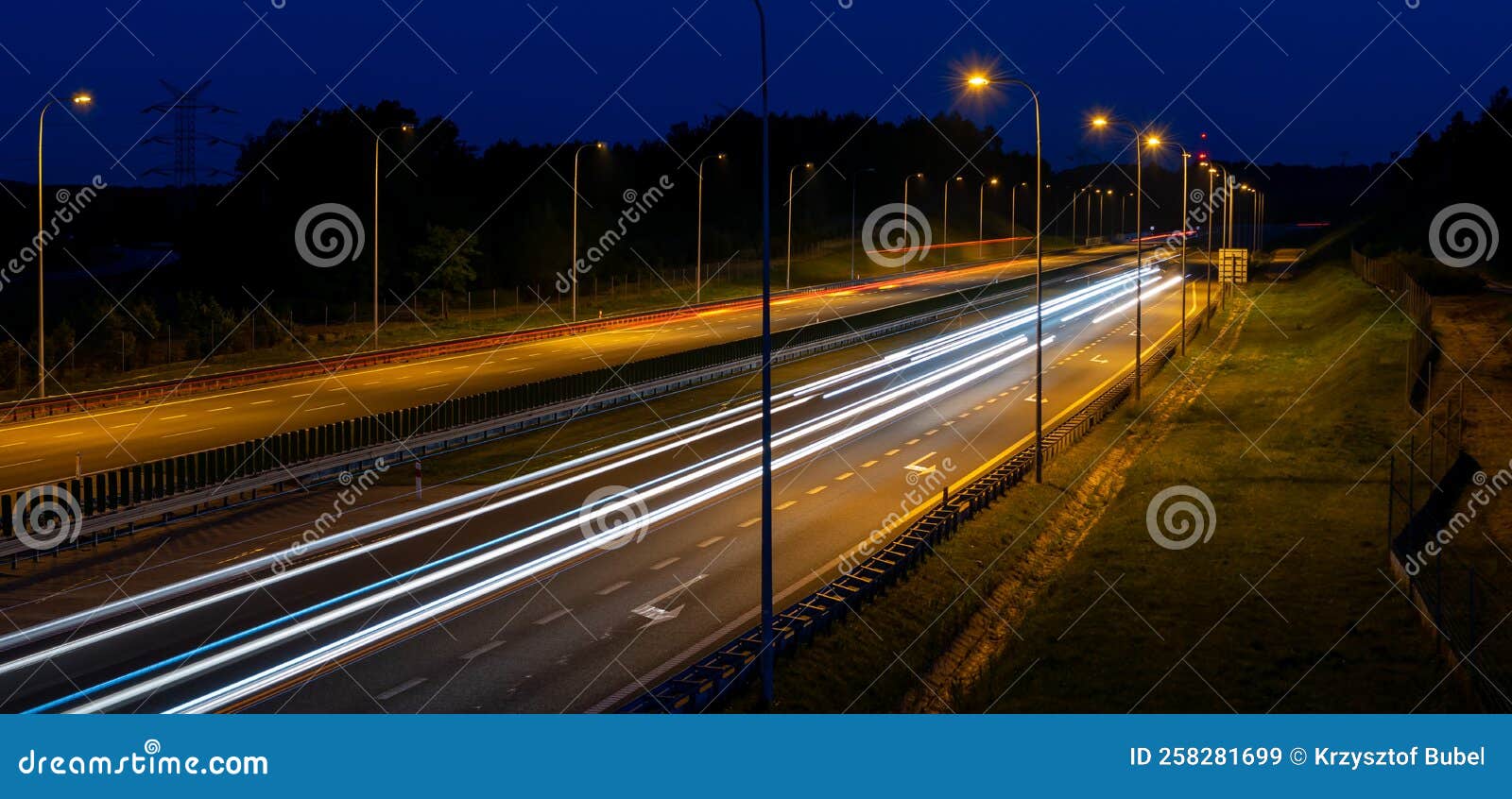 Lights of Cars with Night. Long Exposure Stock Image - Image of ...