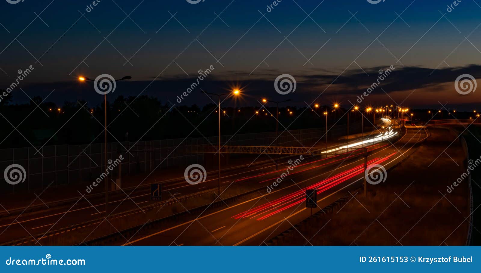 Lights of Cars with Night. Long Exposure Stock Image - Image of cars ...