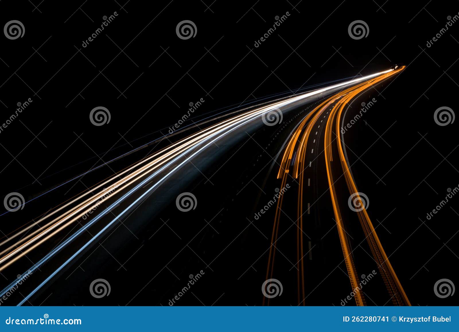 Lights of Cars with Night. Long Exposure Stock Image - Image of asphalt ...