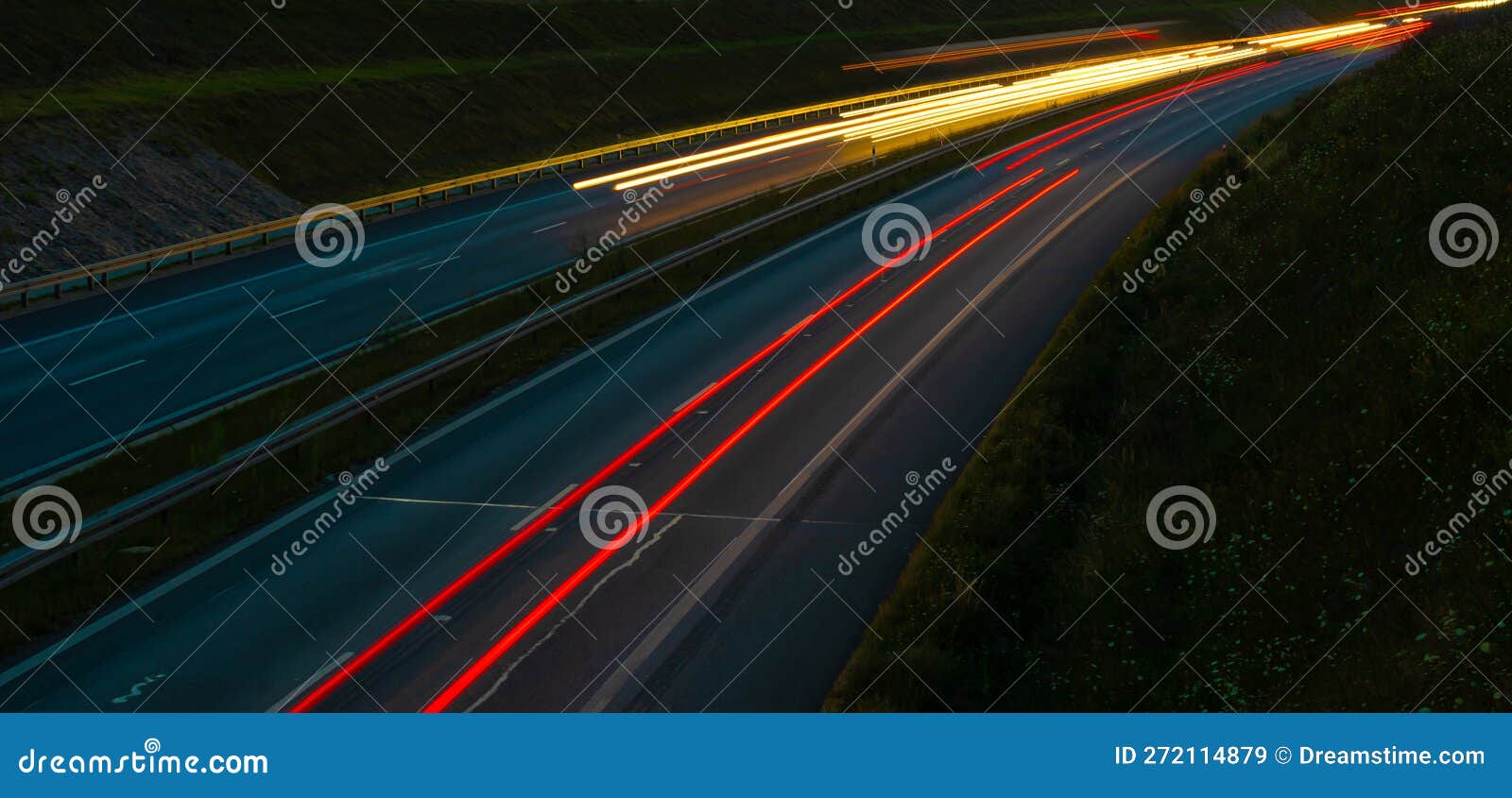 Lights of Cars with Night. Long Exposure Stock Image - Image of speed ...