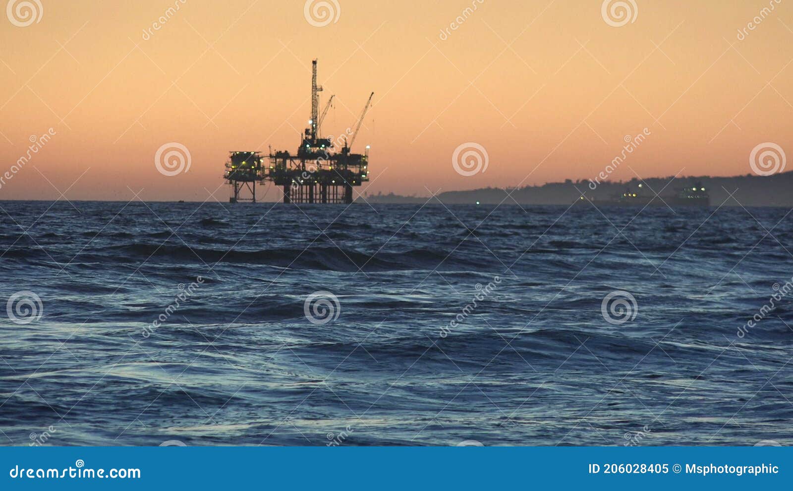 Lights Come on at on Offshore Oil Rig at Sunset Stock Video - Video of ...