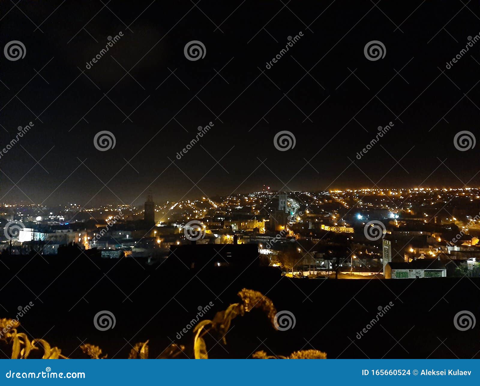 Lights in the dark stock photo. Image of city, town - 165660524