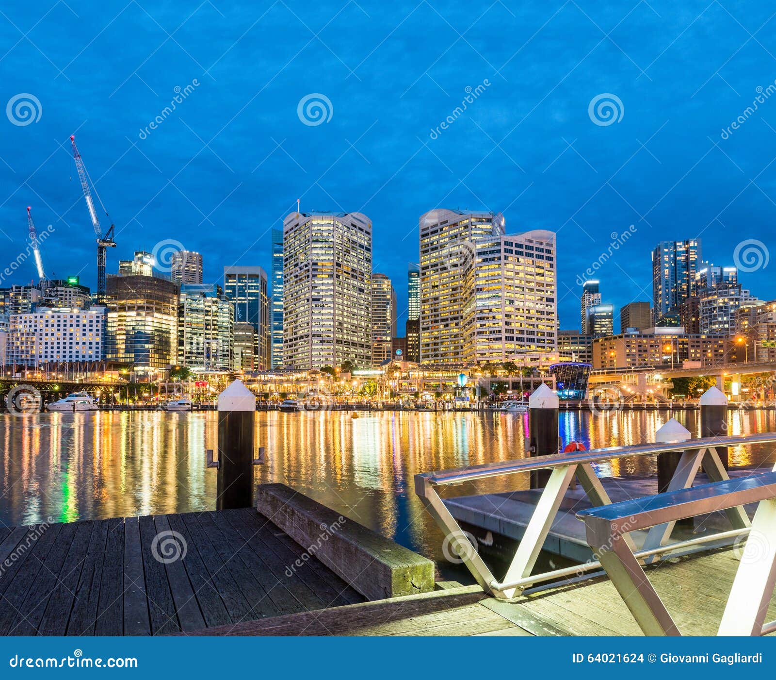 Lights of Darling Harbour, Sydney Stock Photo - Image of office, hotel ...