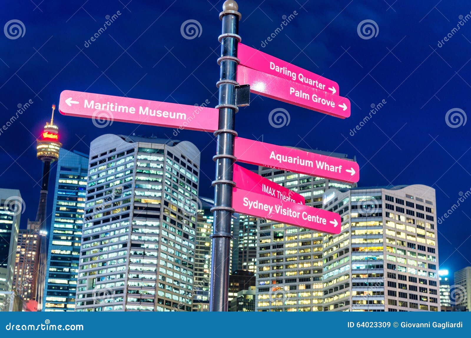 Lights of Darling Harbour, Sydney Stock Image - Image of landmark, city ...