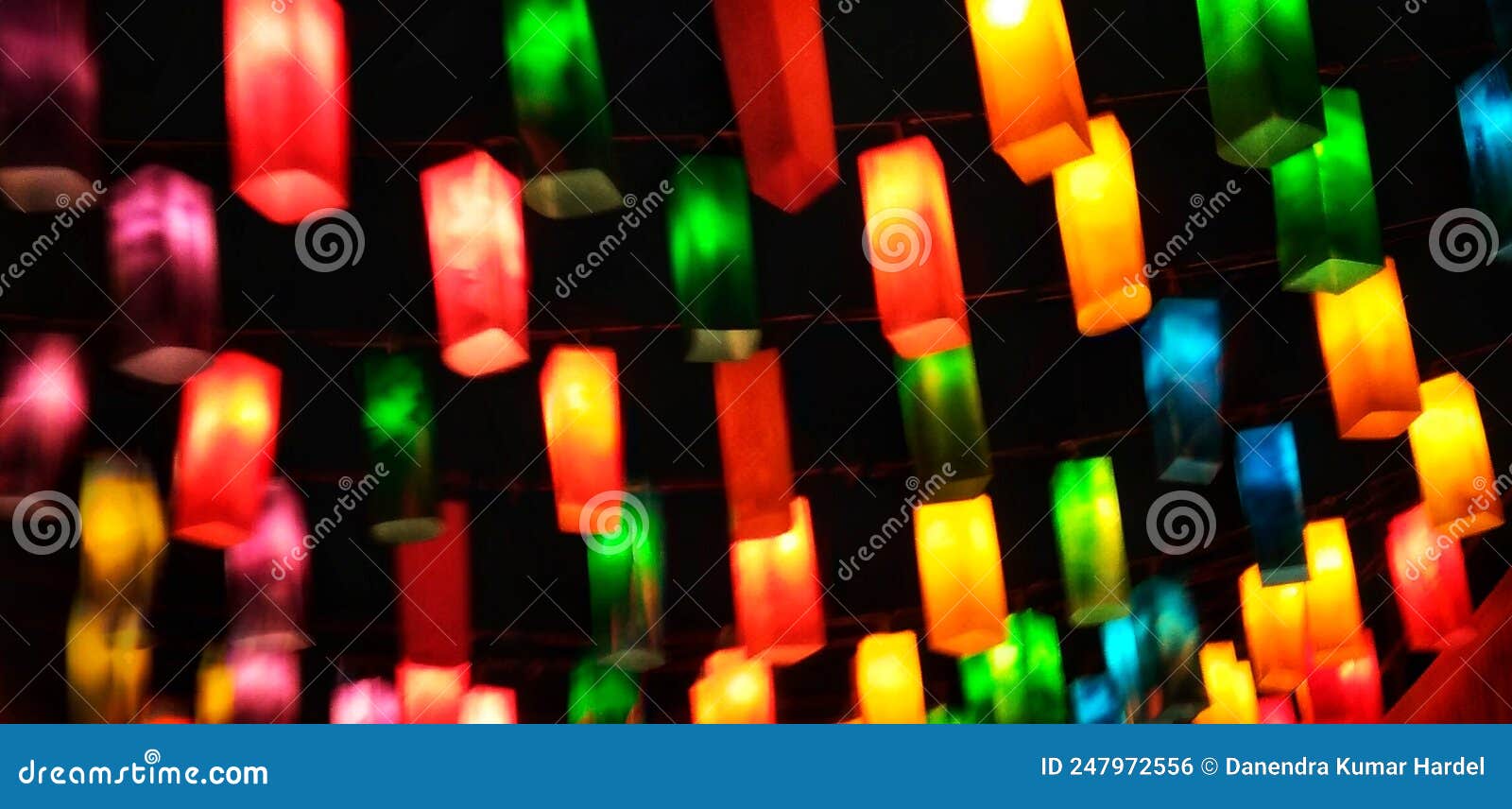 Lights Decoration during Festivals, India. Stock Photo - Image of green ...