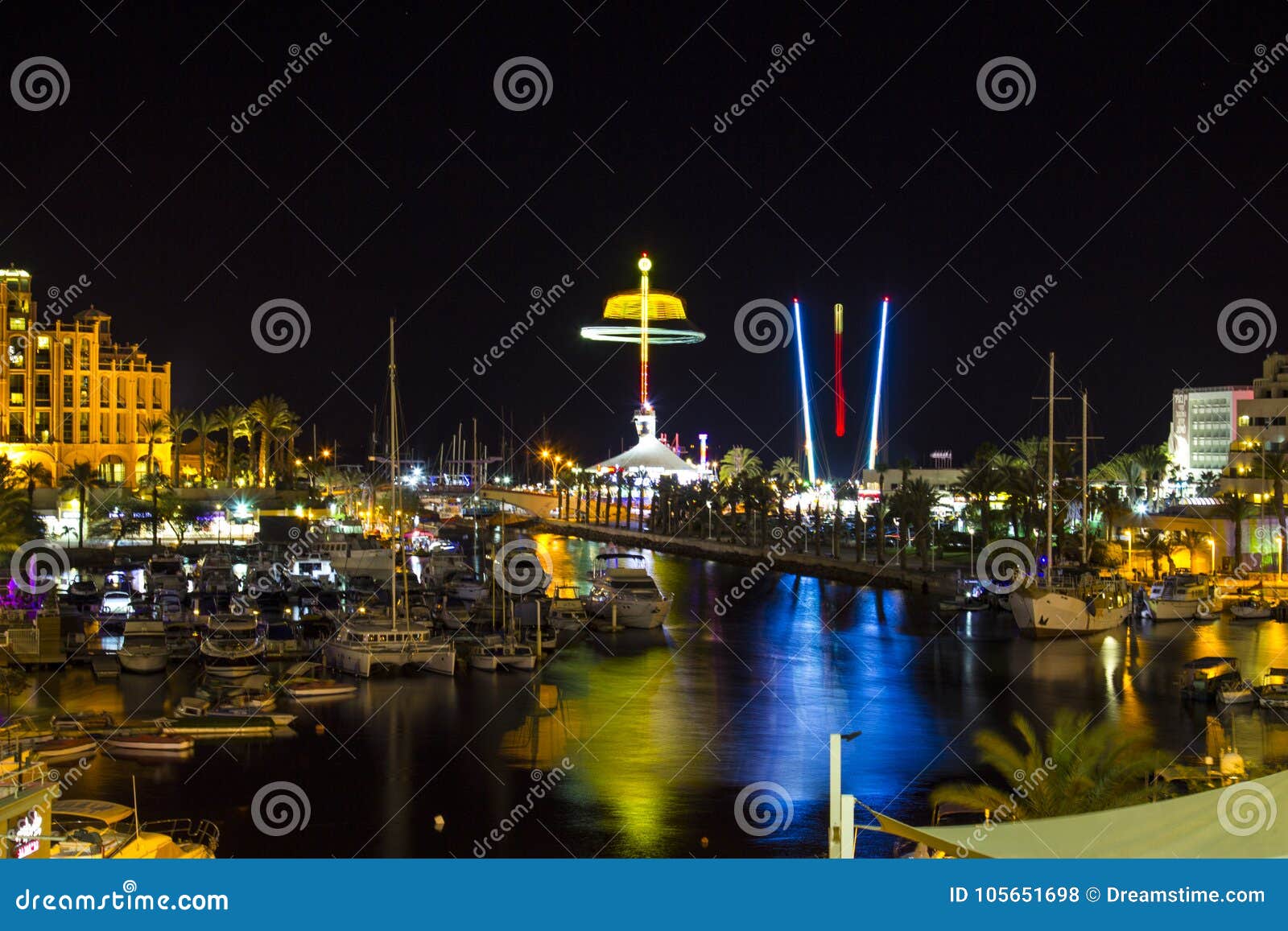 Lights of Eilat at Night, Israel Editorial Stock Photo - Image of ...