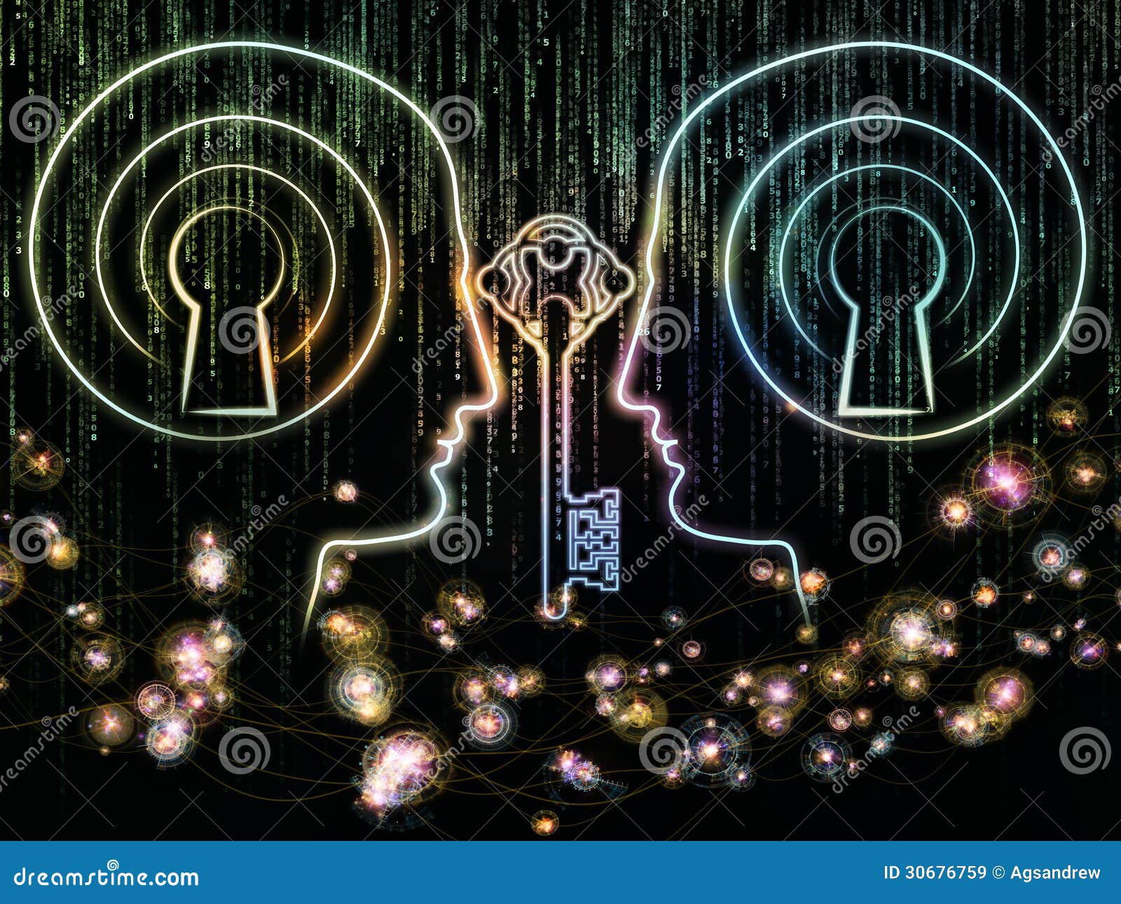 Lights of Encryption stock illustration. Illustration of metaphor ...