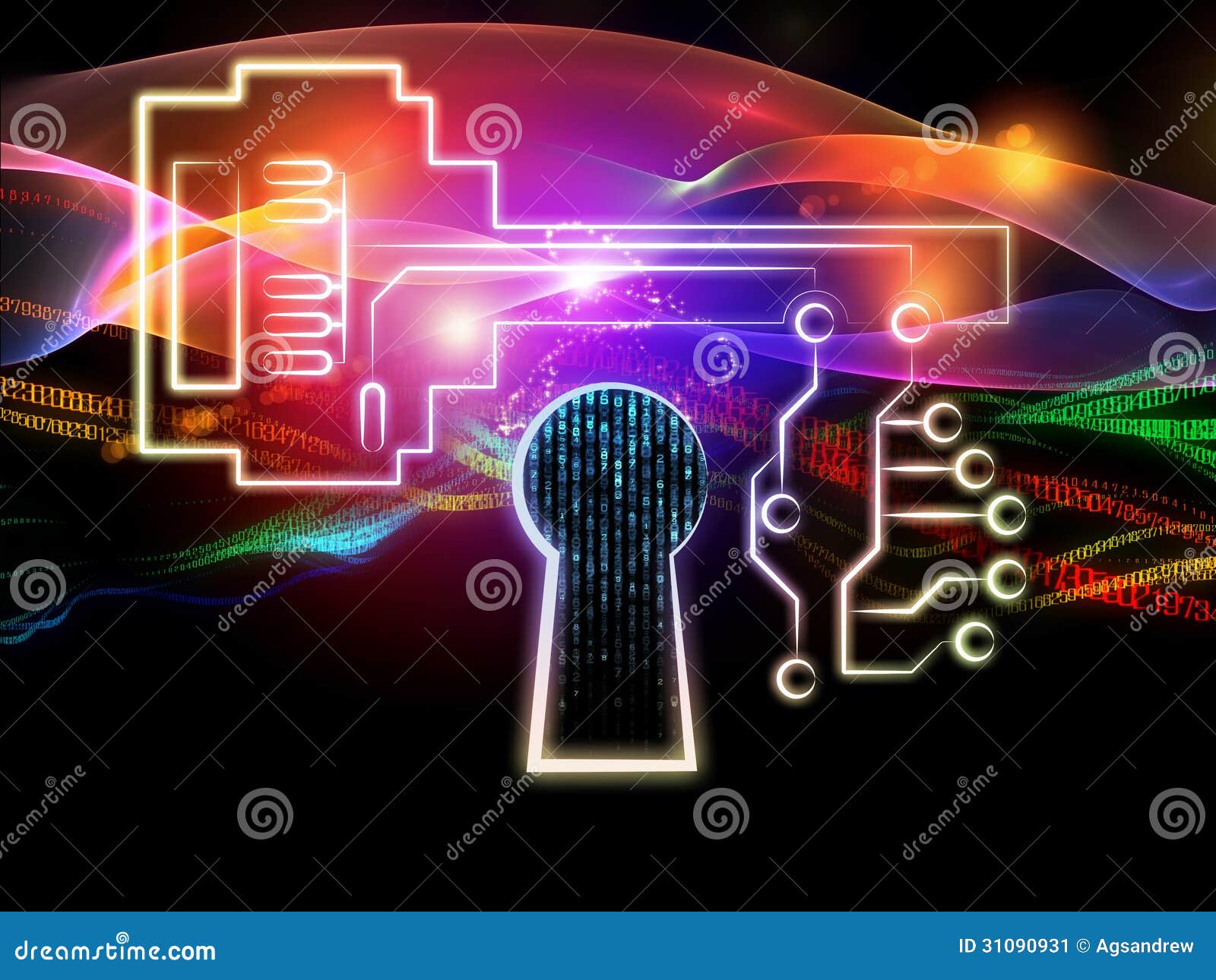 Lights of Encryption stock illustration. Illustration of matrix - 31090931