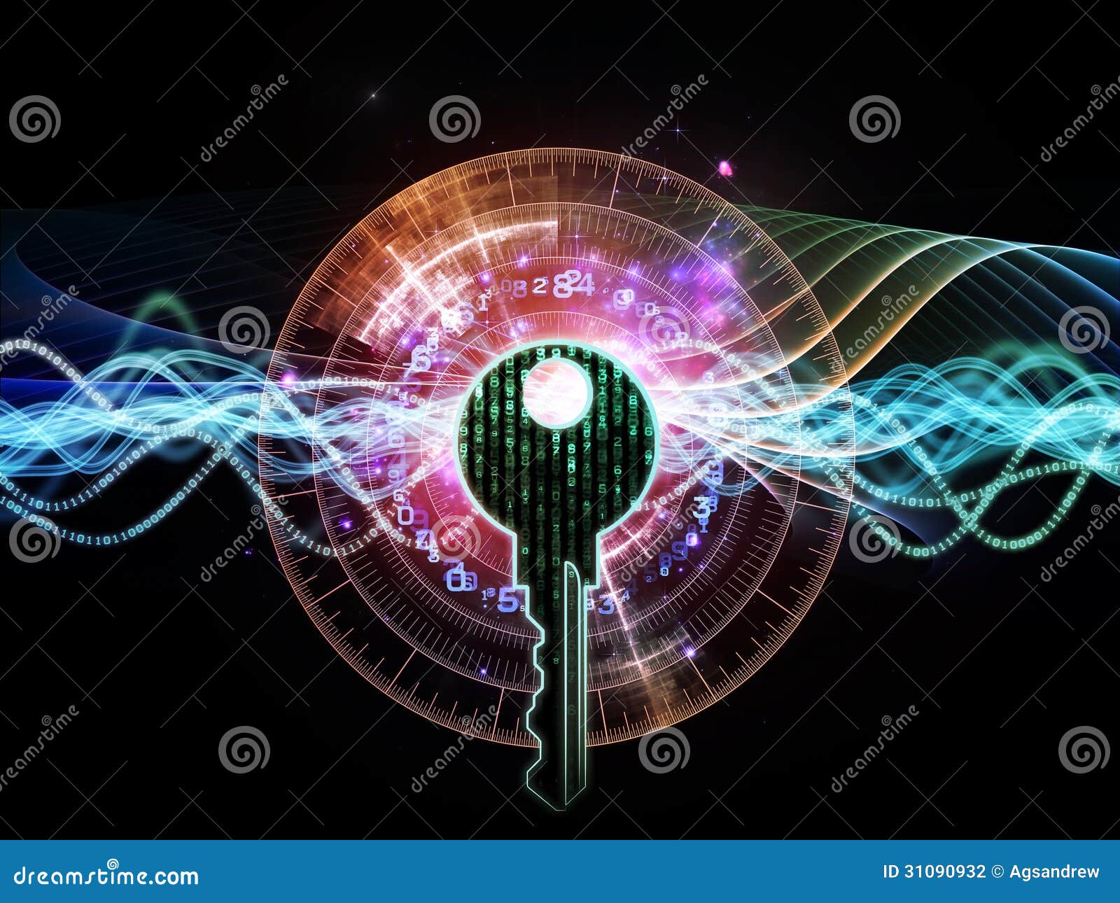 Lights of Encryption stock illustration. Illustration of decode - 31090932