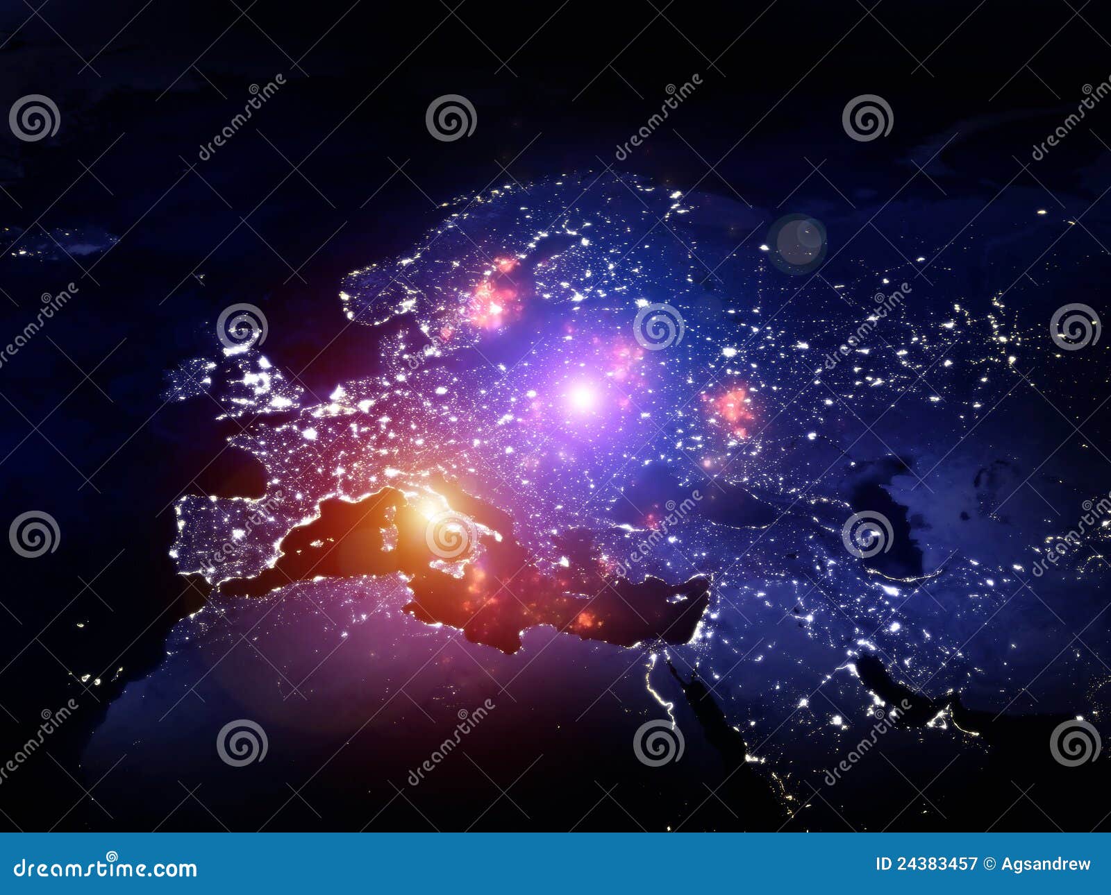 Lights of Europe stock image. Image of metaphor, global - 24383457