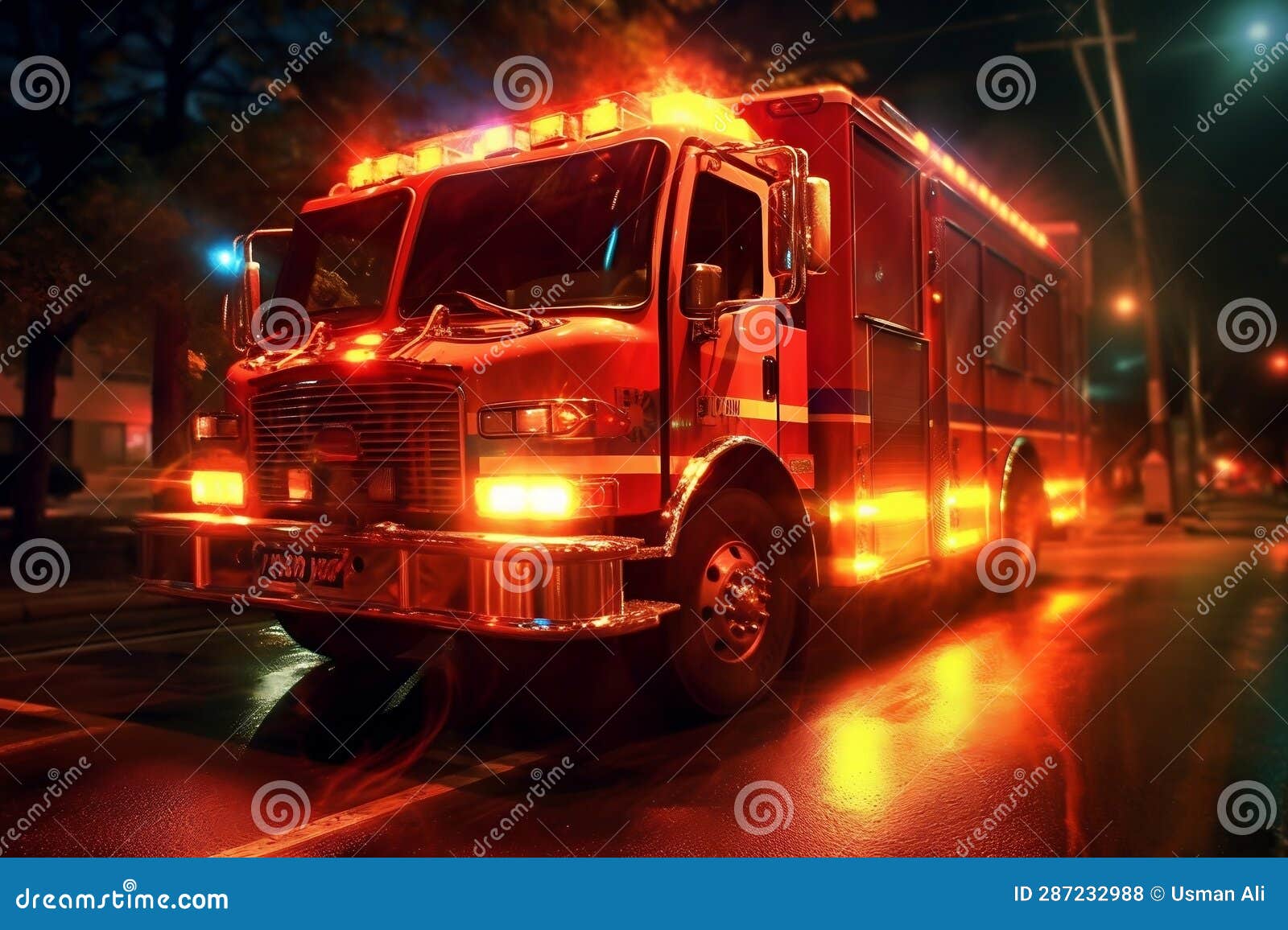 Fire Truck Flashing Lights