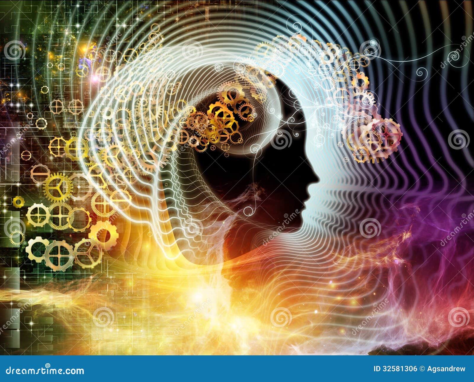 Lights of Human Mind stock illustration. Illustration of light - 32581306