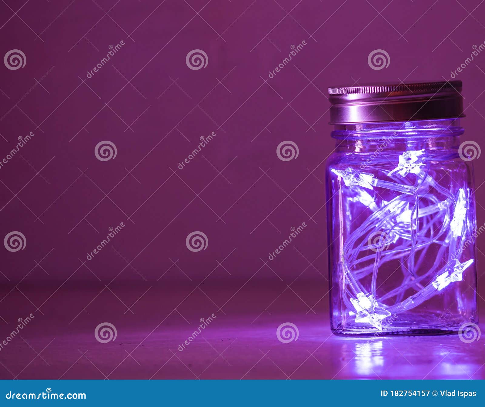 Lights Inside the Glass Jar Isolated, Colorful Light Glowing in the ...