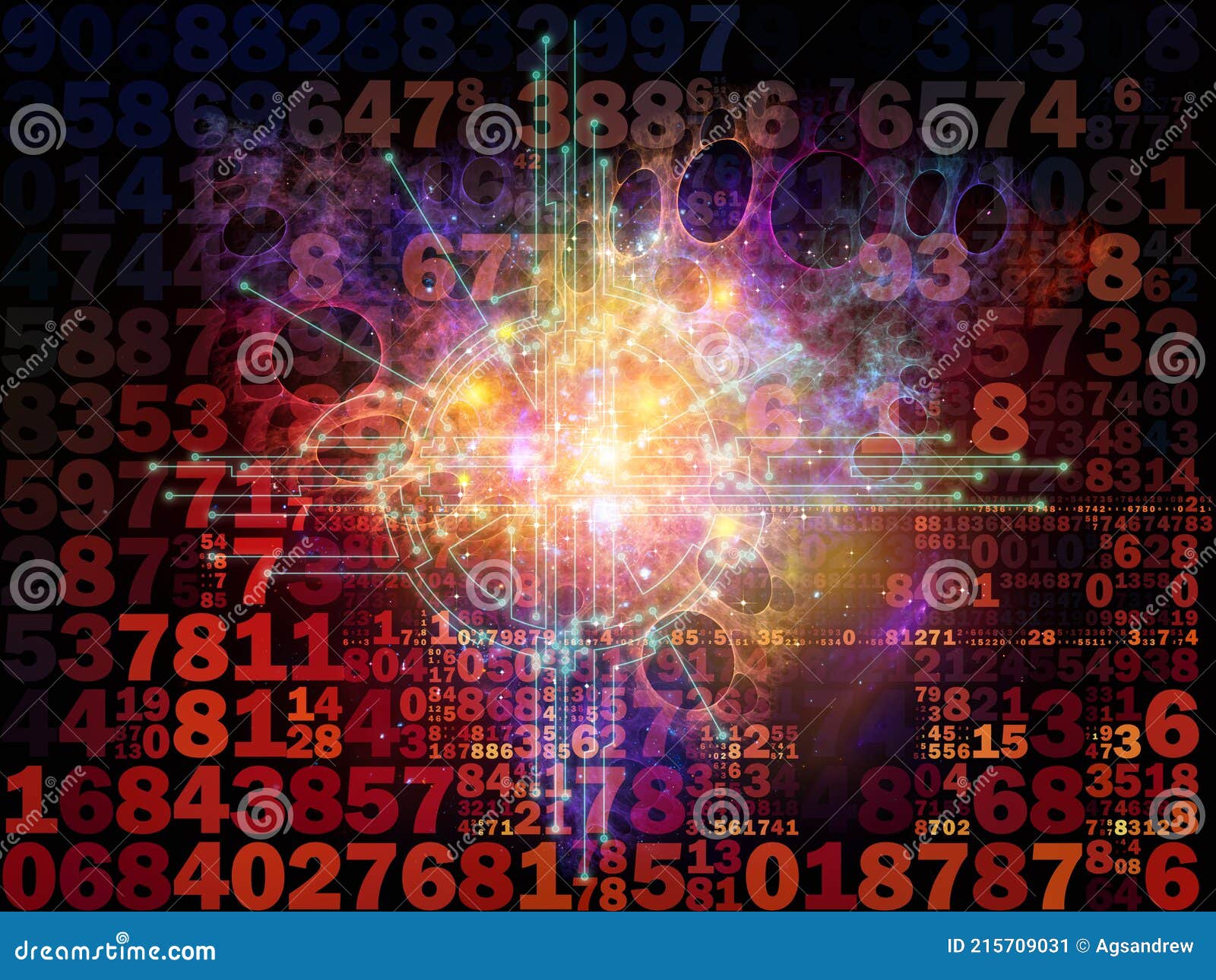 Lights of Integer Realm stock illustration. Illustration of math ...