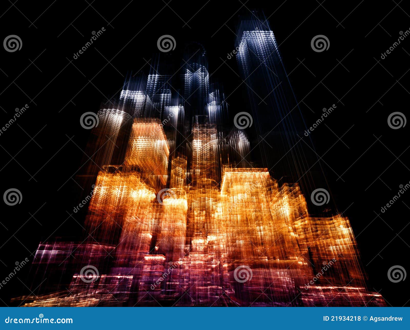 Lights of Metropolis stock illustration. Illustration of orange - 21934218