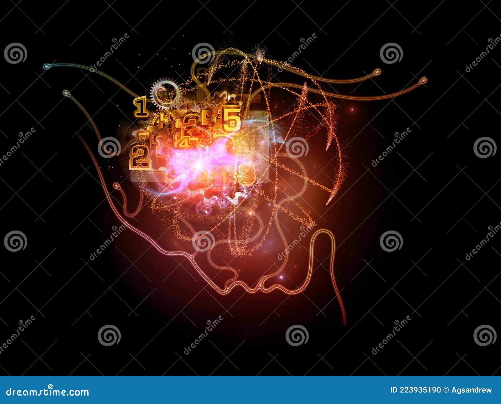 Lights of Mind stock illustration. Illustration of background - 223935190