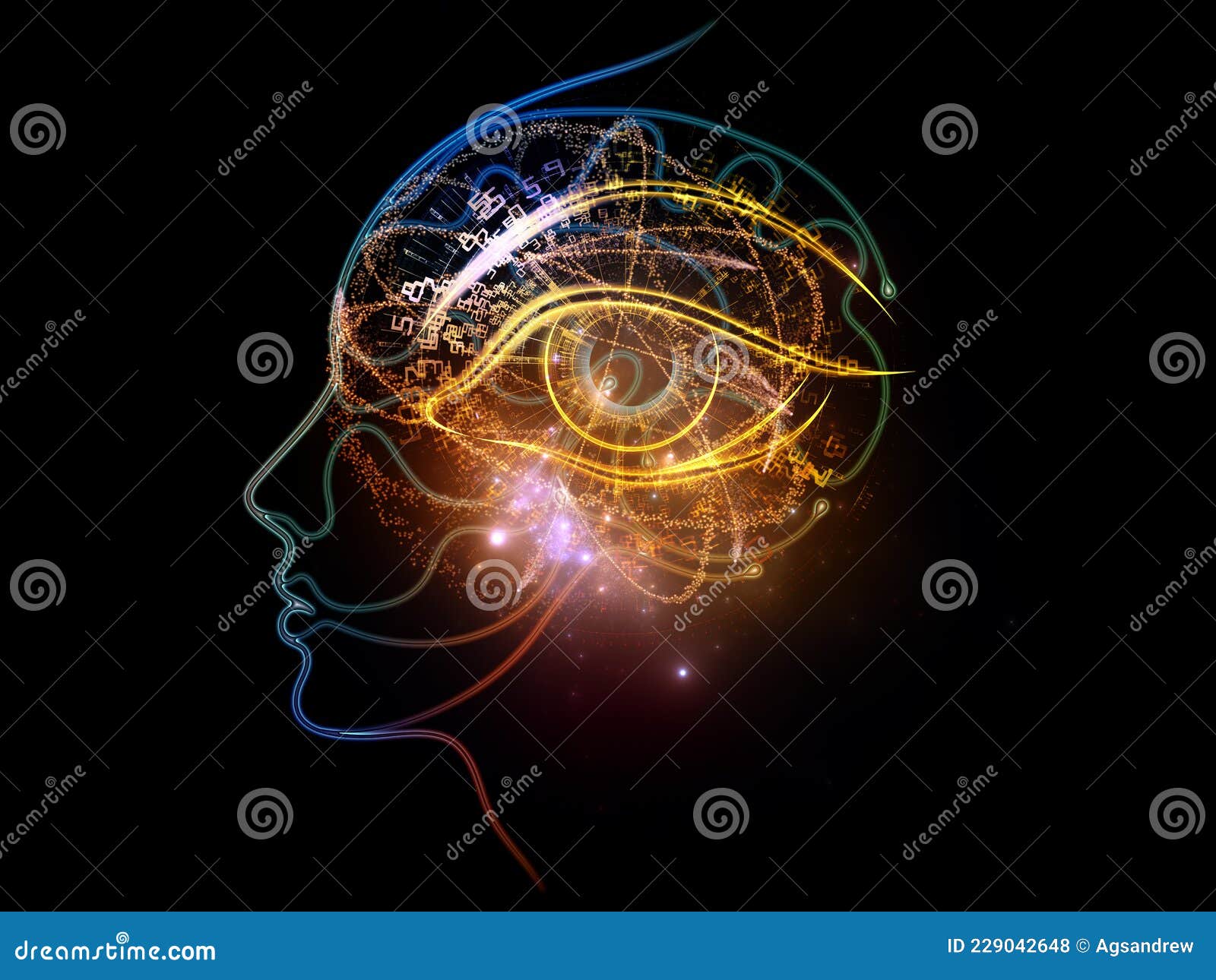 Lights of Mind stock illustration. Illustration of shine - 229042648