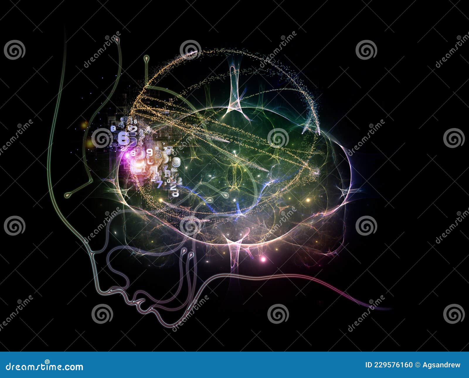 Lights of Mind stock illustration. Illustration of illuminate - 229576160