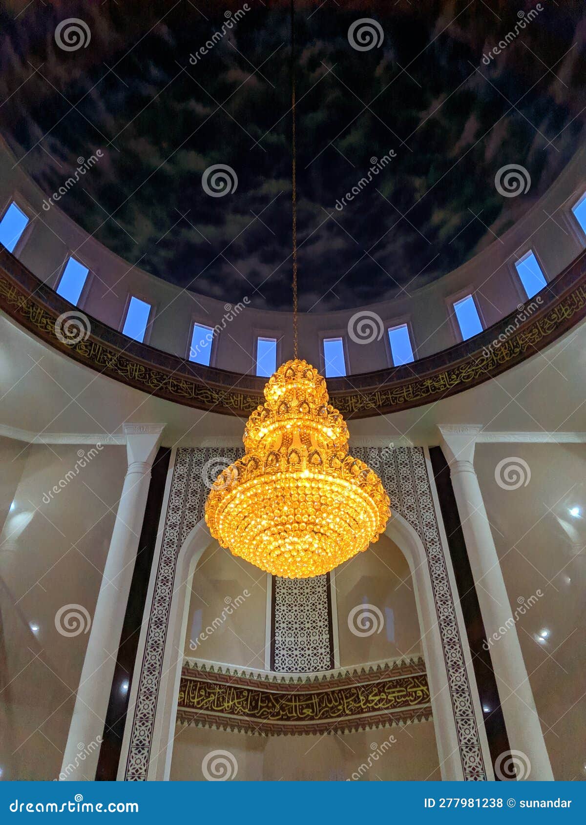 Lights in the mosque 2 stock photo. Image of bright - 277981238